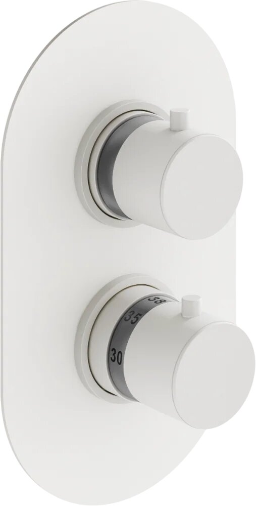 Термостатический смеситель встраиваемый Plumberia Selection Ixo XOT5040BO С внутренней частью, латунный, настенный, белый, матовый