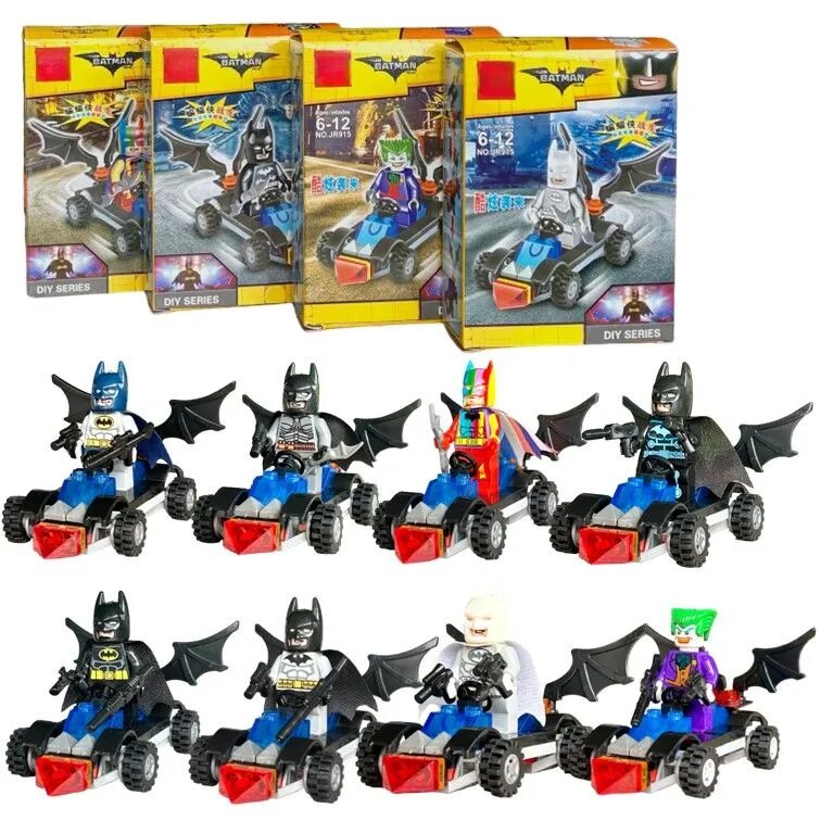 JR915 Конструктор Super Heroes DC Batman, Супергерои Мстители Бэтмен 8 в 1