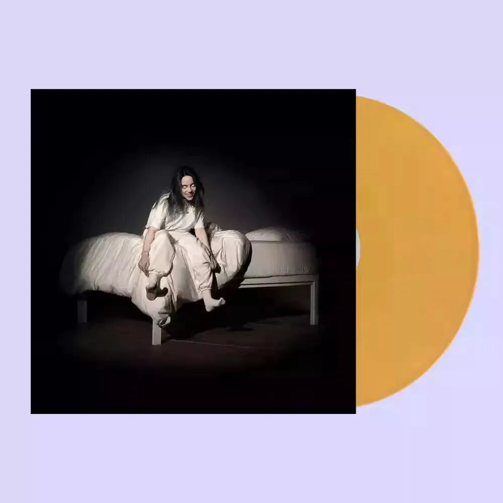Коллекционный цветной винил Billie Eilish с хитом Bad Guy, лимитная тиражная оранжевая пластинка