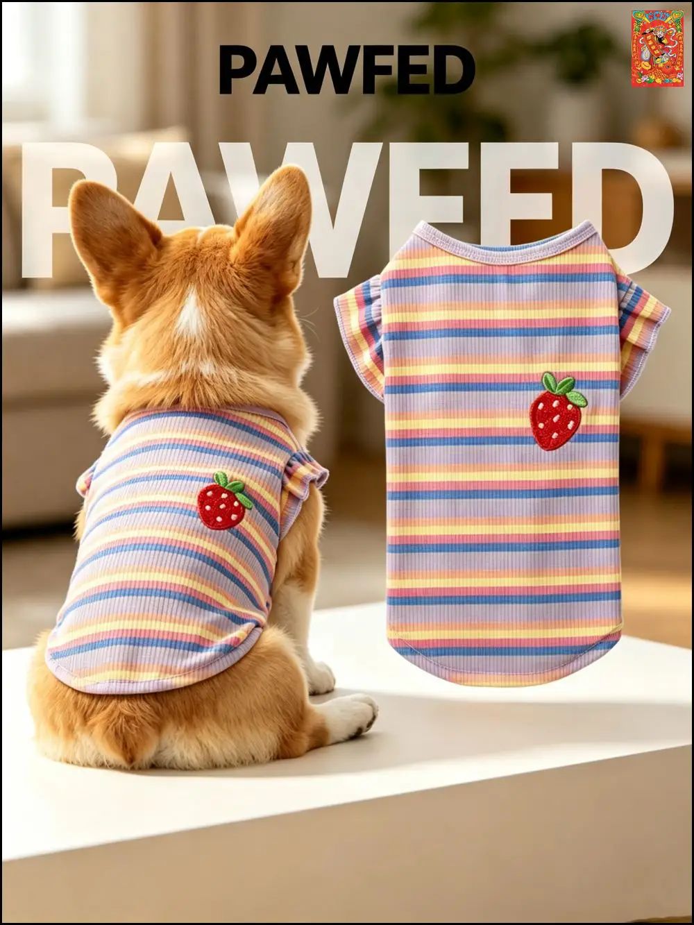 PAWFED Весенняя одежда для домашних животных, мягкая юбочка с азиатским стилем, полосатая резинка и вязаное платье