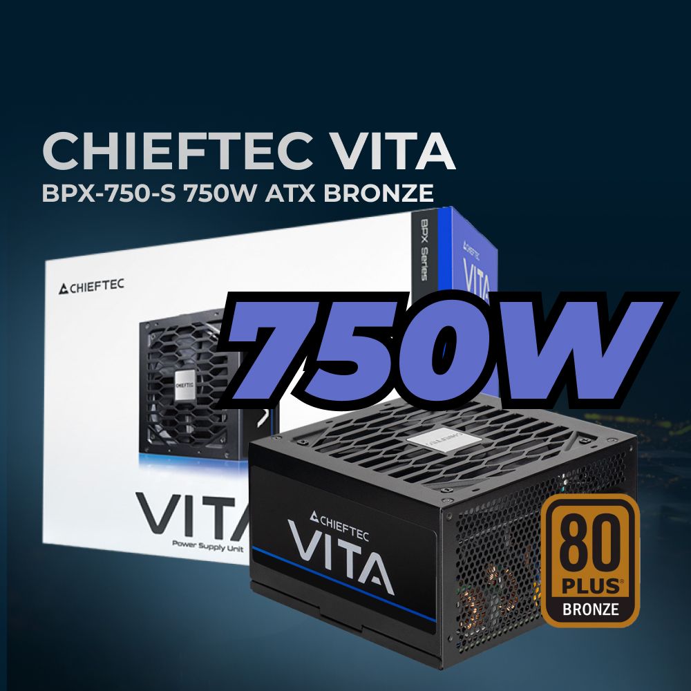 Блок питания для пк Chieftec BPX-750S (черный, 750Вт, 80 PLUS, 20+4 pin)