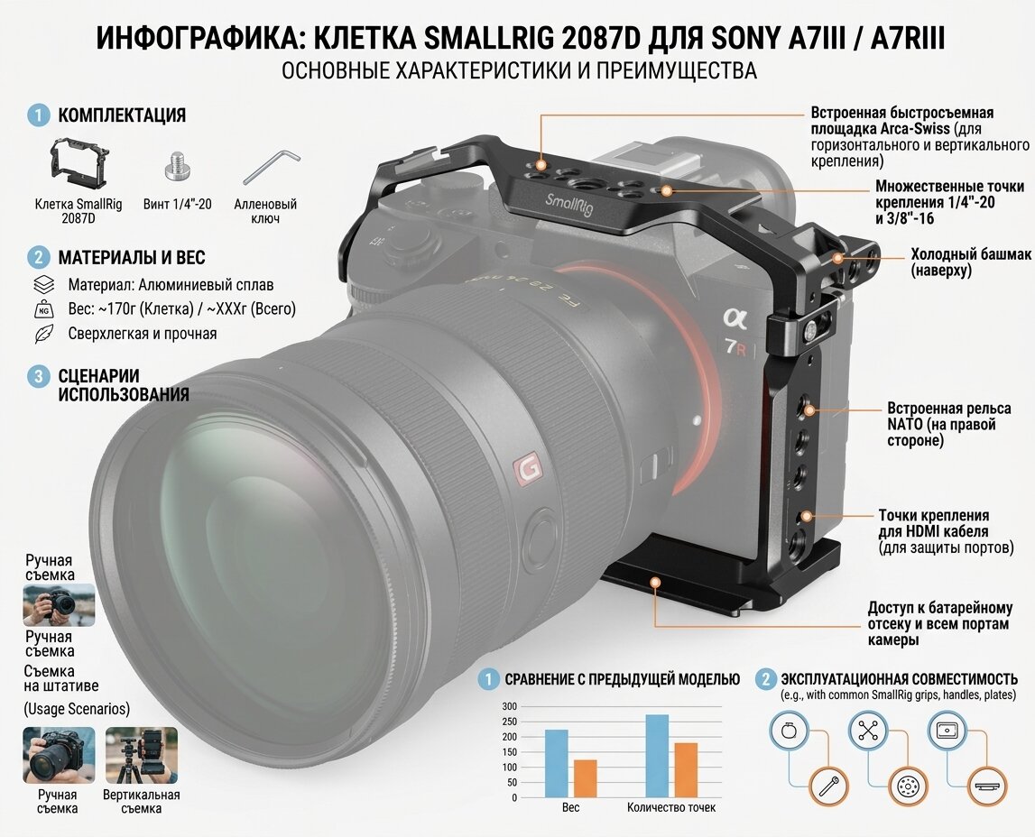SmallRig 2087D Клетка для Sony A7III / A7RIII