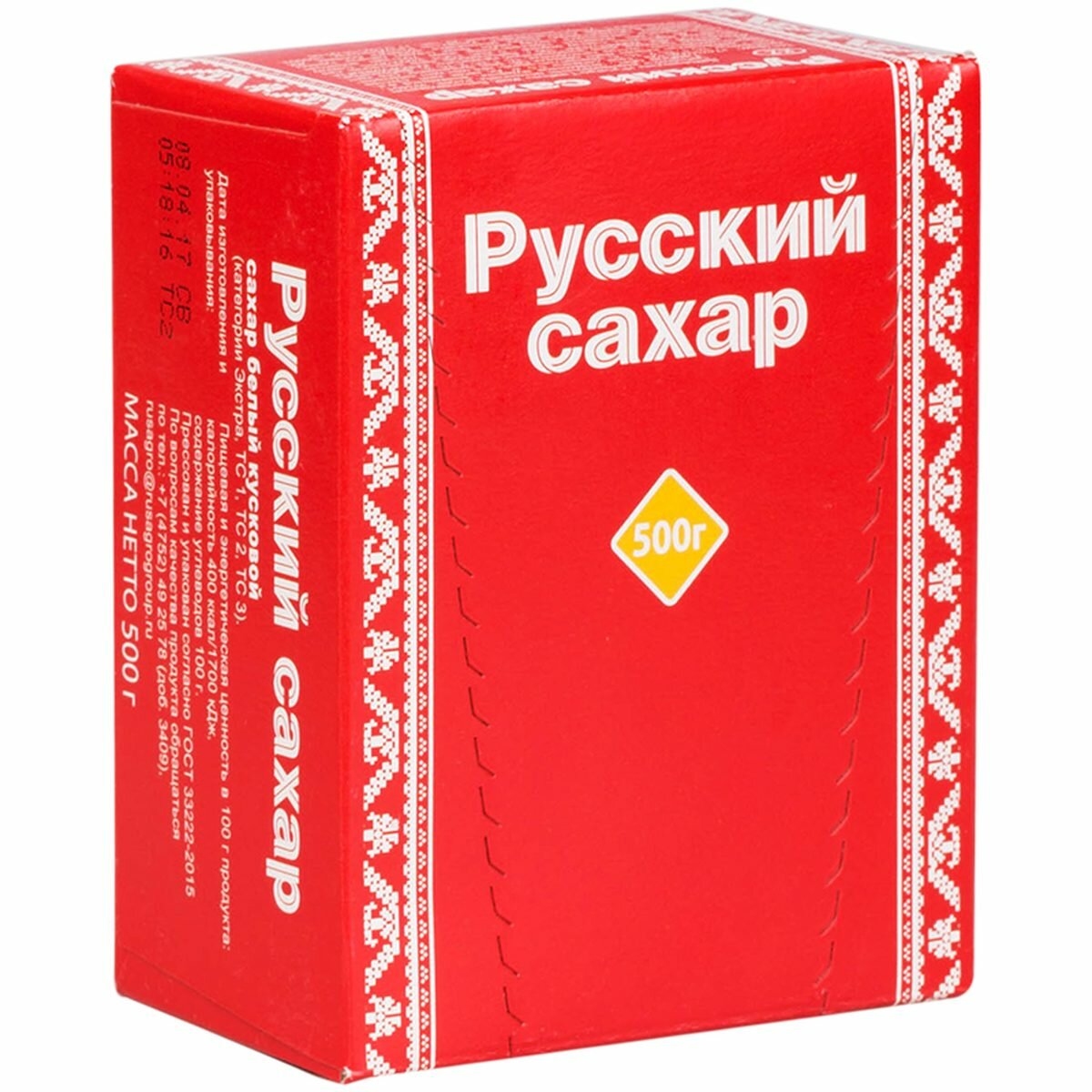 Сахар-рафинад Русский сахар, 0,5кг, картонная коробка, 1шт.