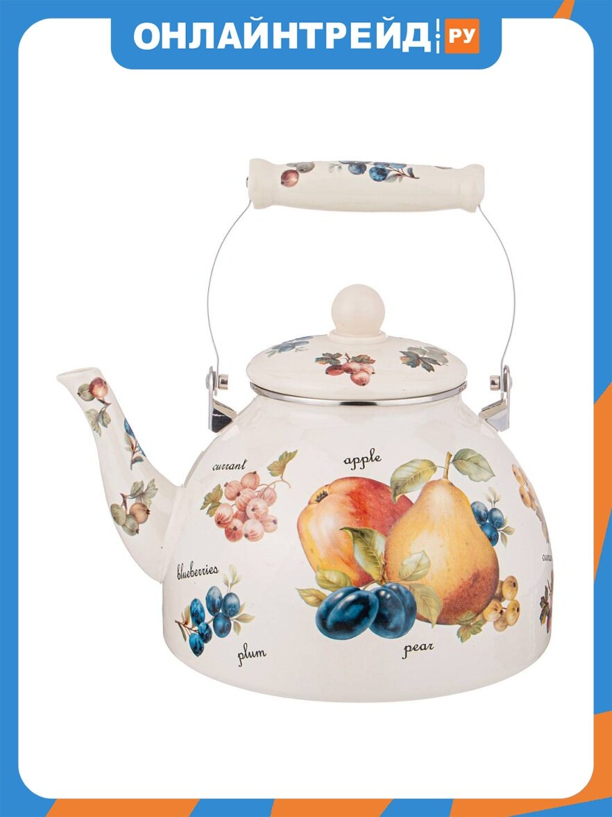 Чайник Agness эмалированный серия "фрукты" 4 л 934-428