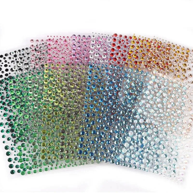 3D-наклейки для лица со стразами, Mix, 2 sheets3 — фото 1