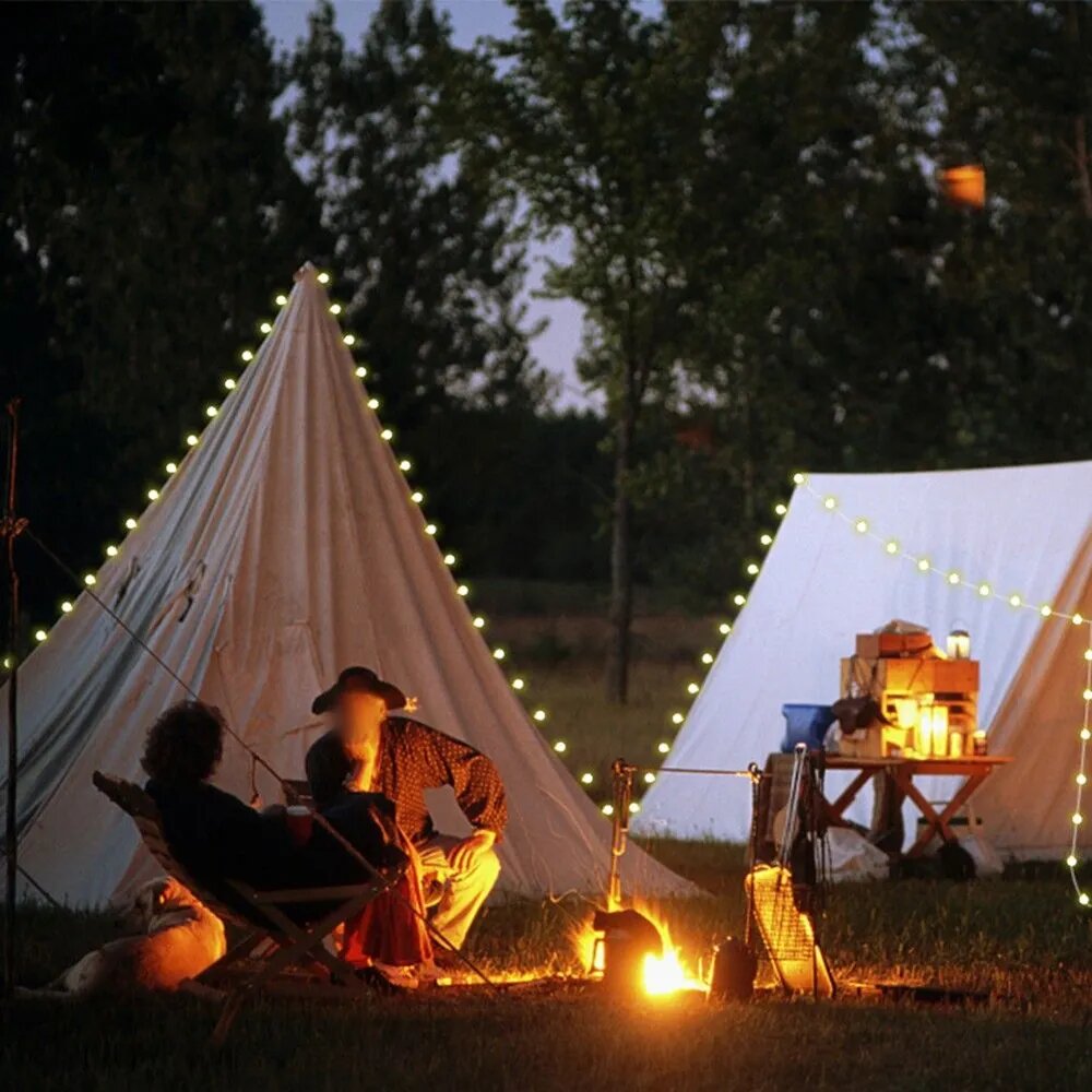 OZ-PEPL Напольные светодиодные Фонари для Кемпинга Fairy Lights - 10m 80 Bubble Ball String Lights для Теплых
