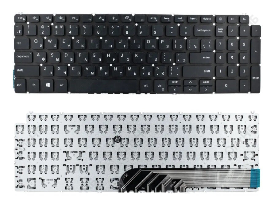 Клавиатура для ноутбука Dell Vostro 3500, 5590, 7590, Latitude 3510, Inspiron 5593, 7590, чёрная, бе