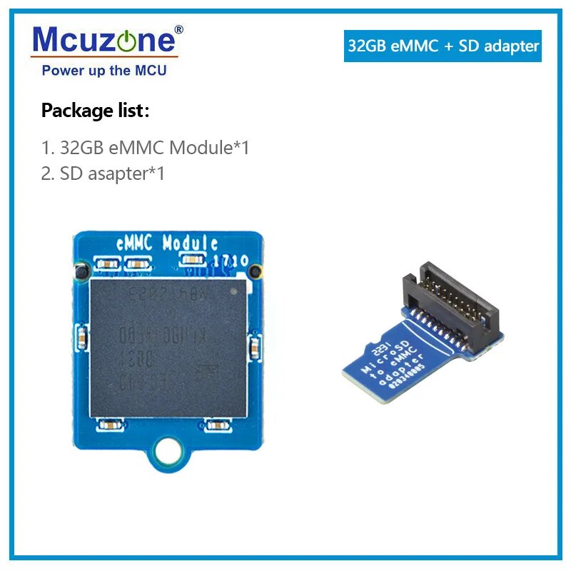 32GB eMMC модуль + SD адаптер MCUZONE