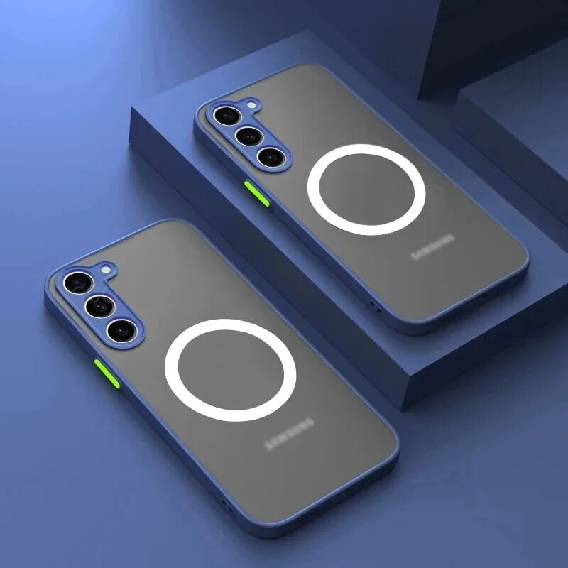 Роскошный чехол для беспроводной зарядки Magsafe для Samsung Galaxy S20 Синий, Deep Blue, For S25