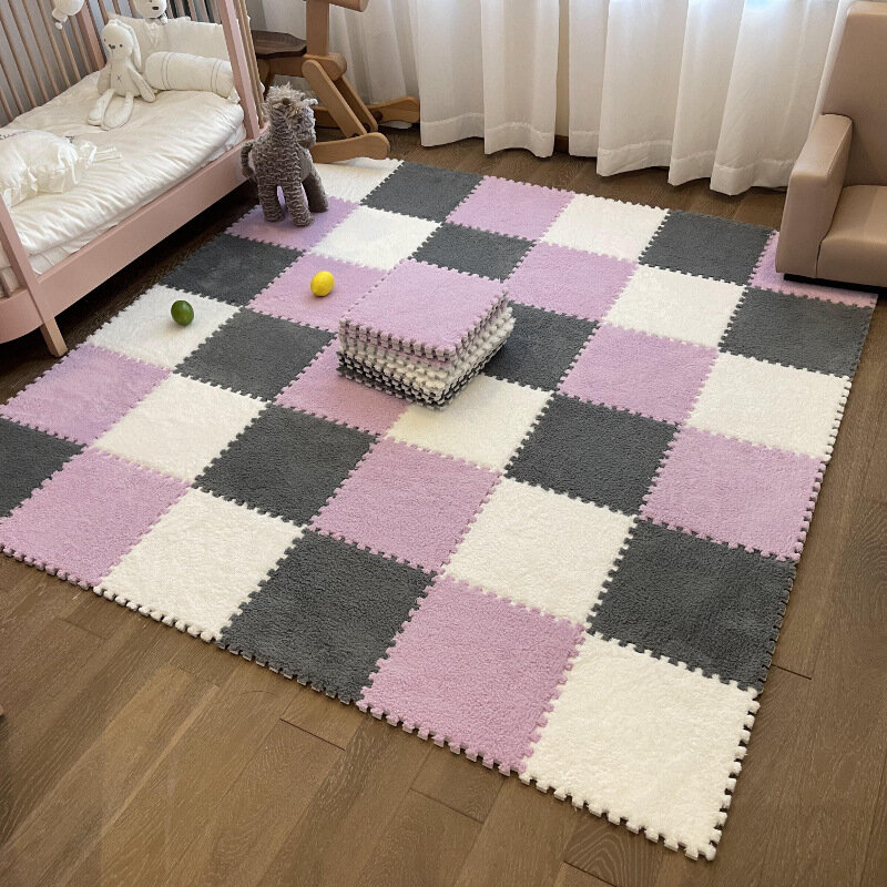 Толстый плюшевый сборный коврик для пола и балкона, размер 30×30×1,0 см (набор из 10 штук)