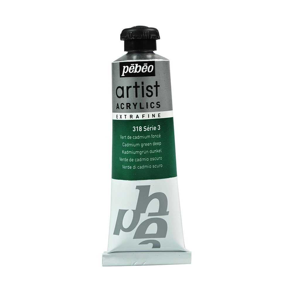 Акриловая краска Pebeo "Artist Acrylics", Extra Fine, №3, 908-318, цвет Кадмий зеленый темный, 37 мл