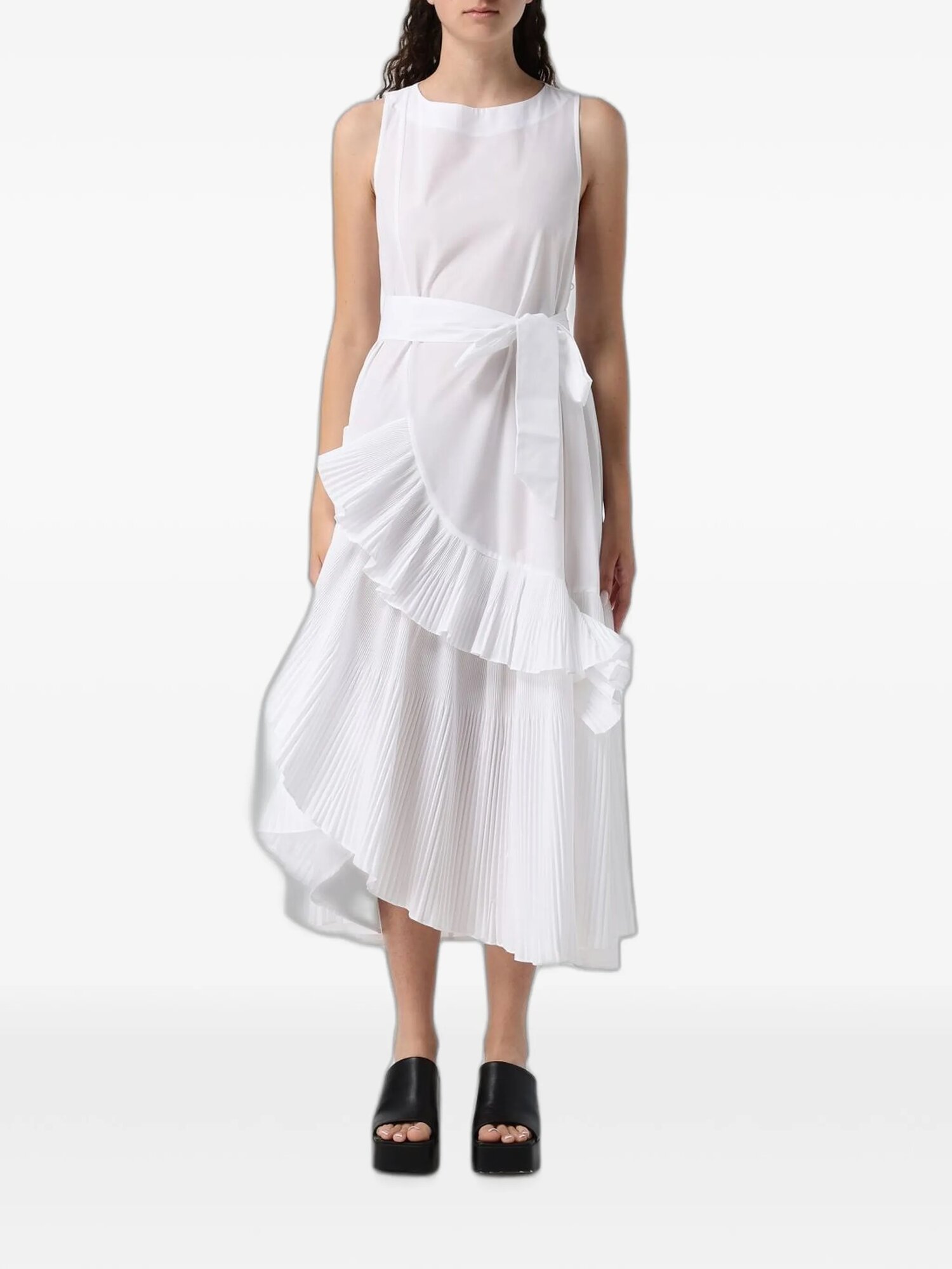 Платье Asymmetric pleated-trim asymmetric dress