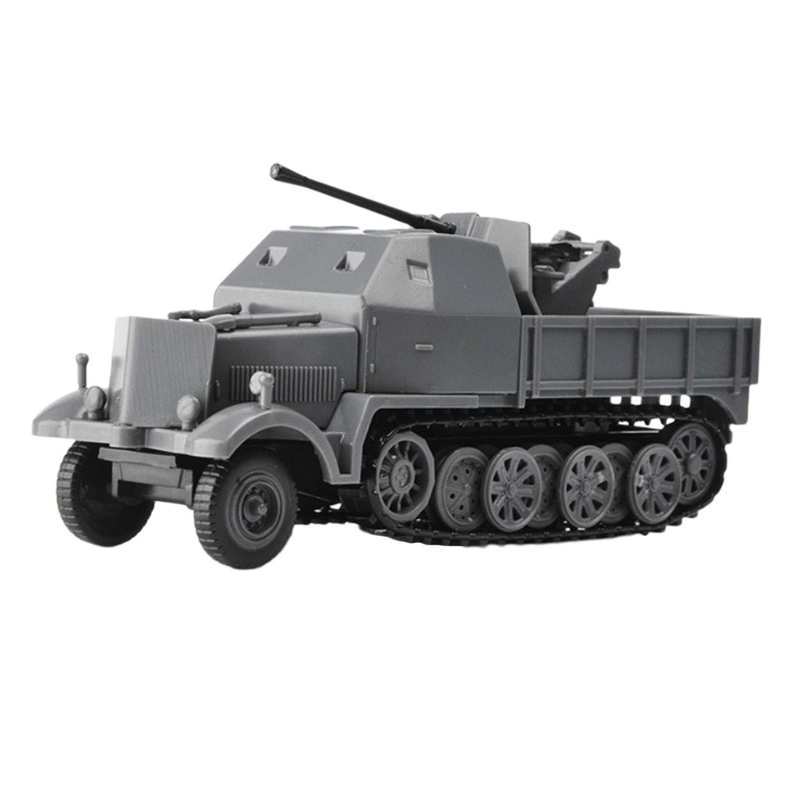 Игрушечная полугусеничная зенитная бронированная машина FLAK37 в масштабе 1:72, 4D-модель, серая.