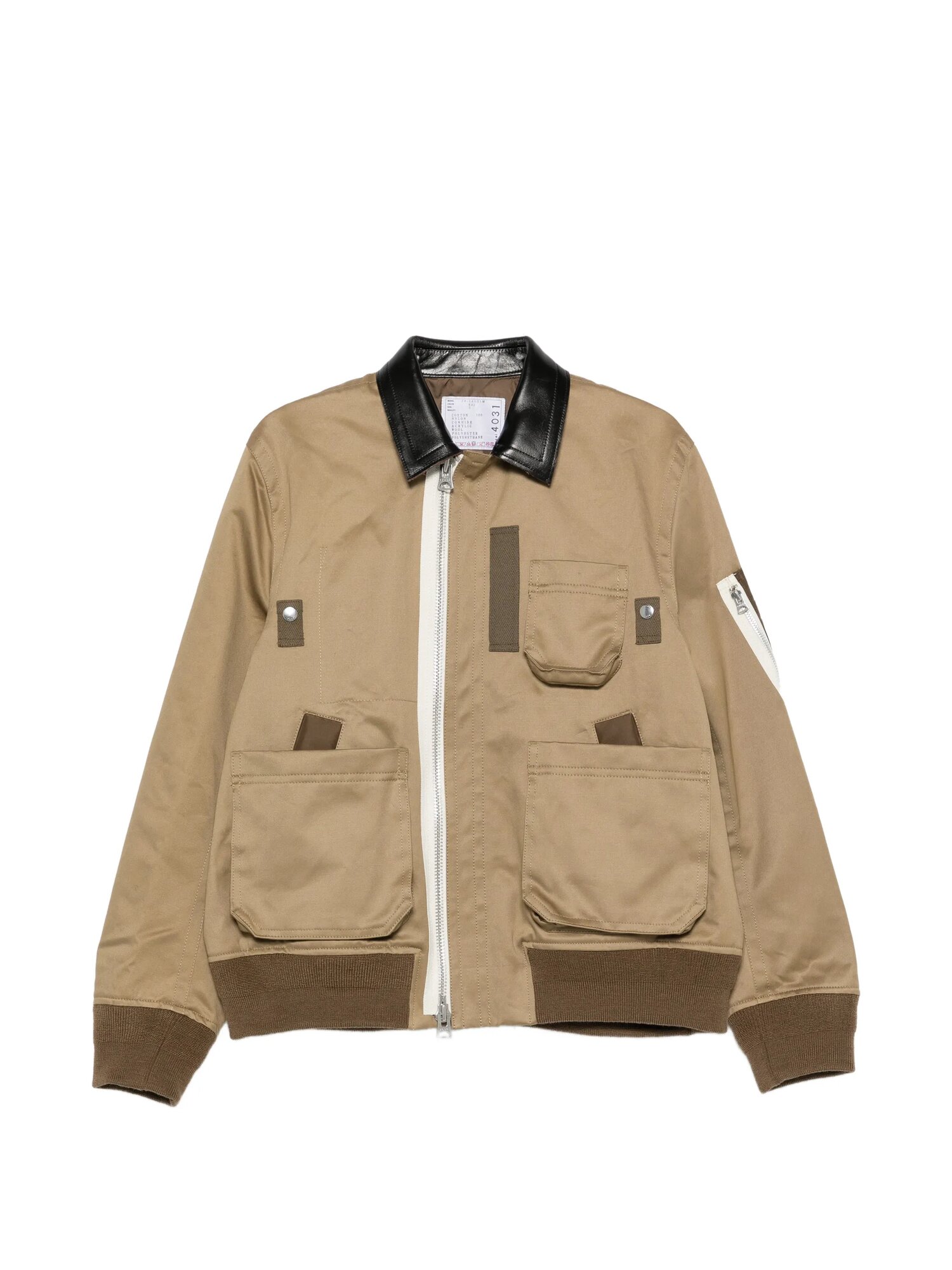 Куртка Leather-collar panelled jacket