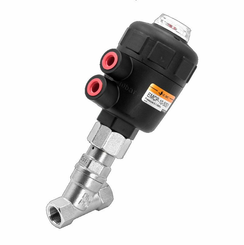 EMCP-15-50S1 Угловой клапан с пневмоуправлением (привод из полимера) E-MC