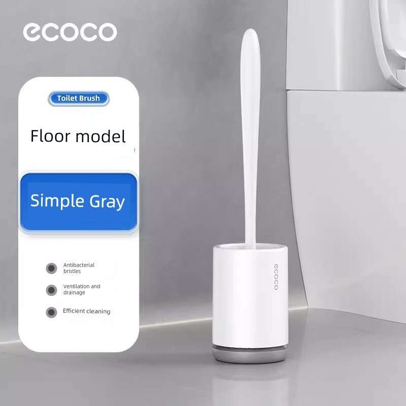 Ecoco Напольная щетка для туалета, серый цвет, инструмент для уборки в ванной, прочная и удобная