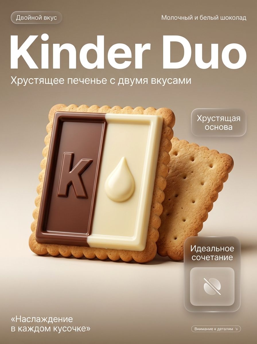 Печенье Kinder Duo Biscuits, 150 гр — фото 1