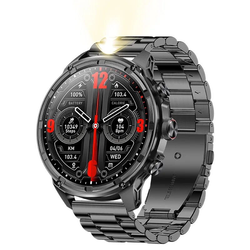Умные часы V99 титан, Black Steel, Красный