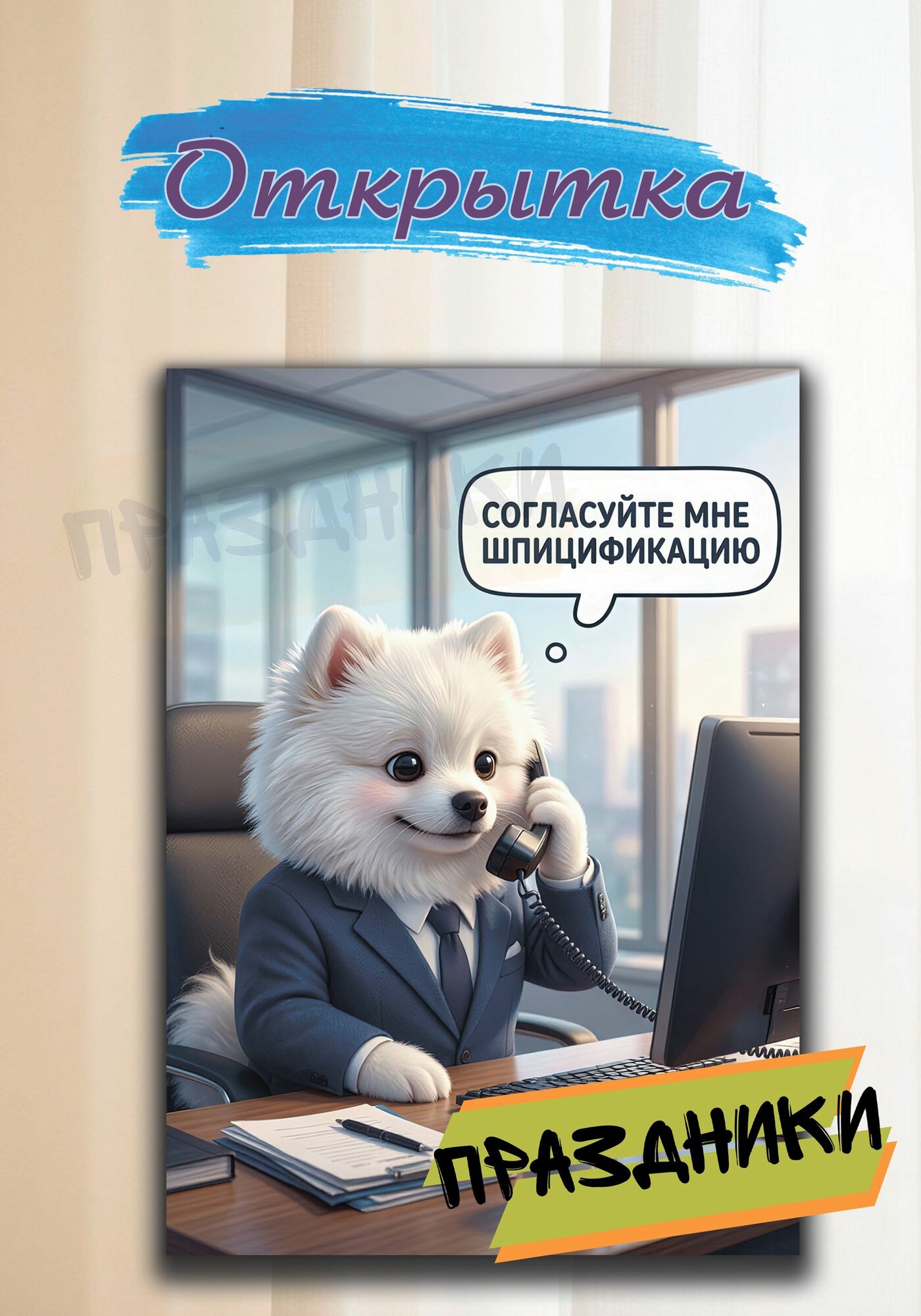 Открытка Шпицефикация , 10х14 см