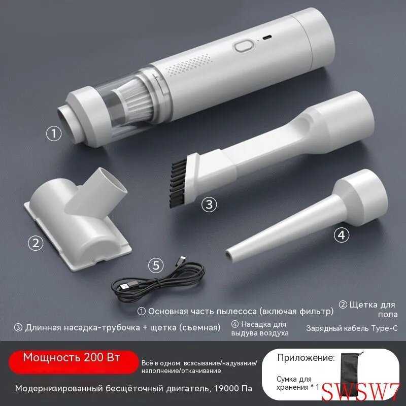Ручной пылесос для автомобиля и мебели беспроводной Mijia Cleaner mini CN (13000Па)