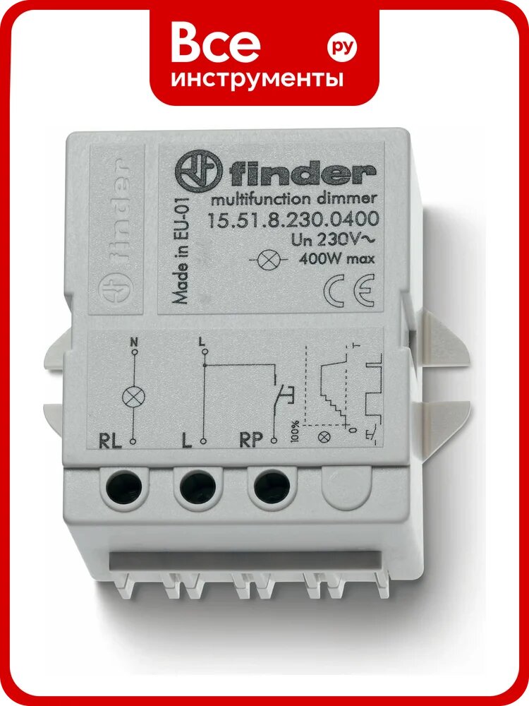 Электронный диммер Finder 400вт; плавное диммирование; питание 230в аc 155182300404
