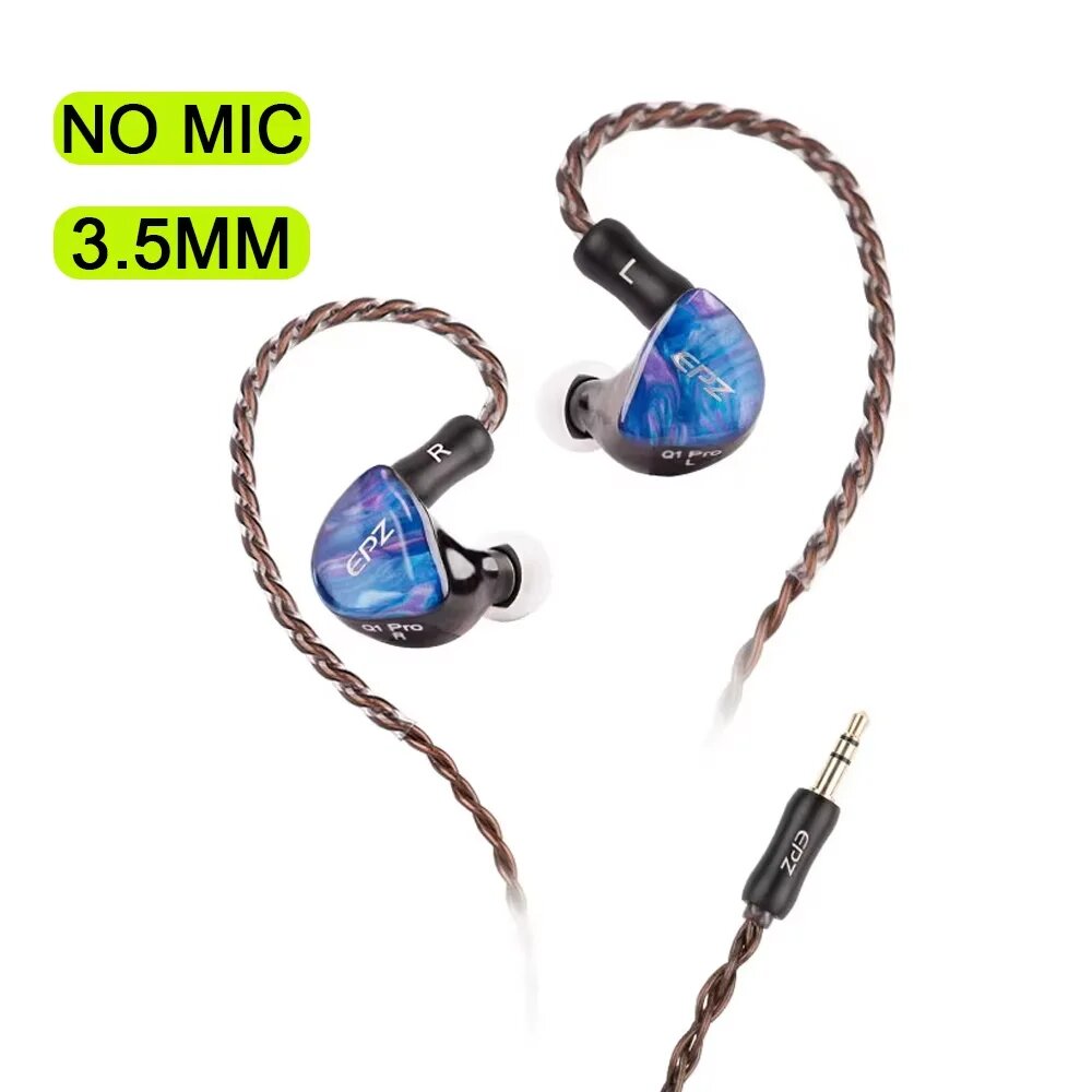 EPZ Q1 Pro Yunshuilan, наушники проводные, Blue(no mic)