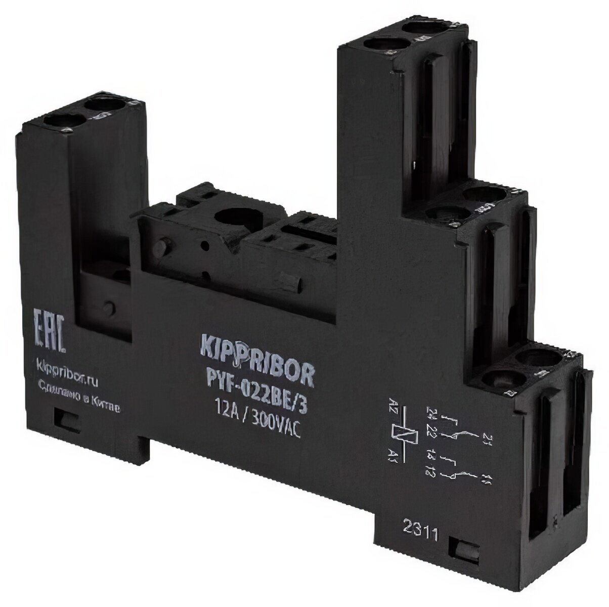 Колодка для реле KIPPRIBOR Pyf-023be/3 mpr 2-х конт, тип pyf УТ-00000239