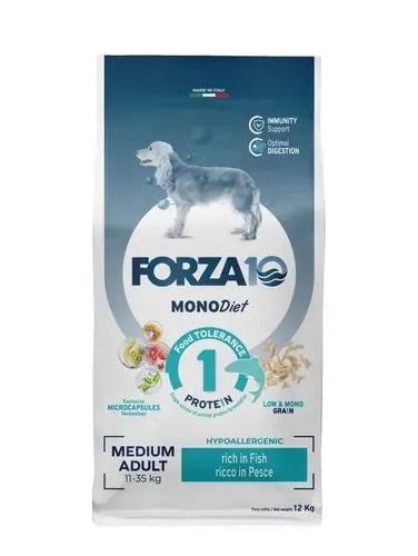 Корм сухой Forza10 "Diet" для взрослых собак средних пород, с океанической рыбой с микрокапсулами, 12 кг