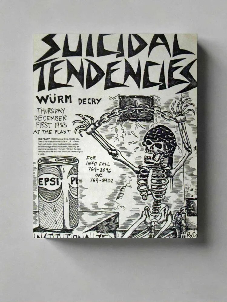 Картина "suicidal tendencies (пунк-ролл, скелет)" 55x75 см, 1