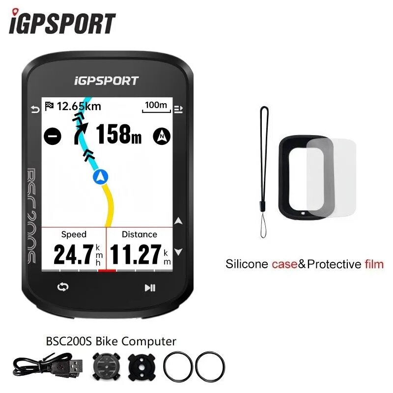 IGPSPORT BSC200S Велокомпьютер 2,4-дюймовый цветной сенсорный экран Поддержка Bluetooth ANT+ Степень водонепроницаемости IPX7