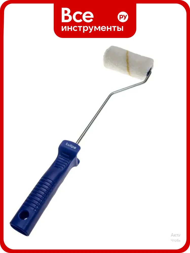 Валик Tulips Tools decor Yellow с рукояткой, полиакрил, 100 мм, ворс 9 мм NP10-023