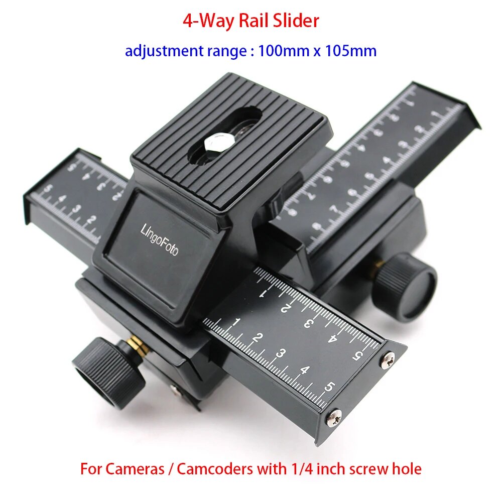 LingoFoto 4-Way Macrophotography Focusing Rail Slider