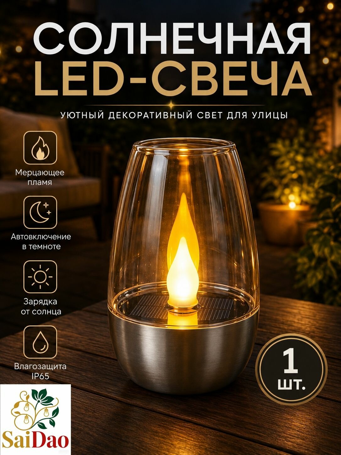Уличный светильник, 1.2W, количество ламп:1шт
