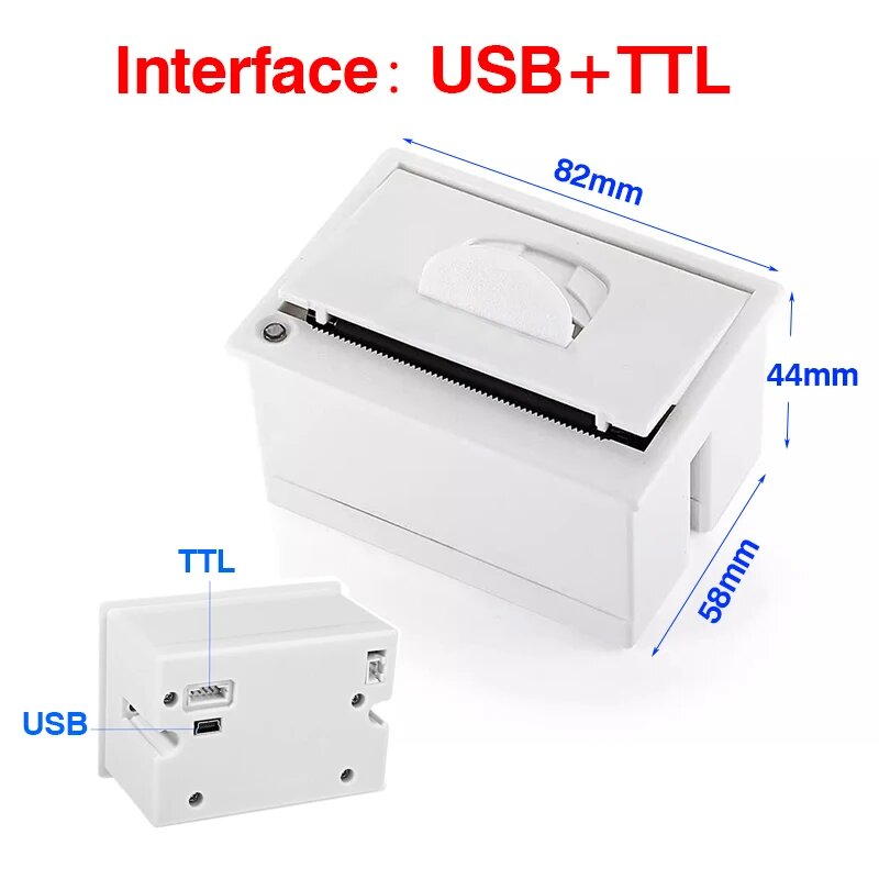 Термопринтер Holyhah QR701 Белый, White USB TTL