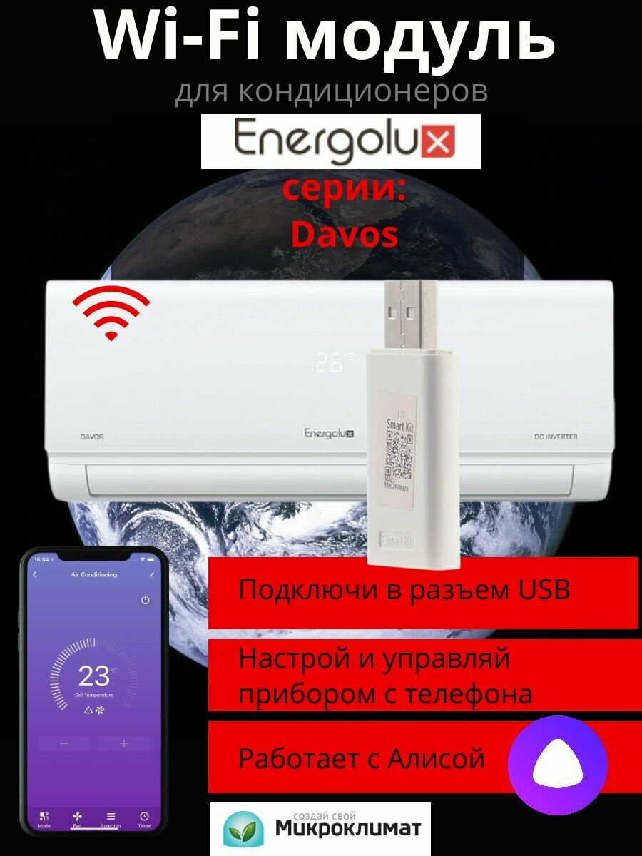 Wi-Fi модуль/сетевой адаптер для кондиционера Energolux Davos (SmartHome)
