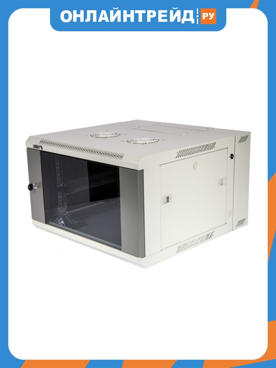 Шкаф настенный Lanmaster Pro TWT-CBW3G-27U-6x6-GY, 27U, 600x600, стеклянная дверь, серый