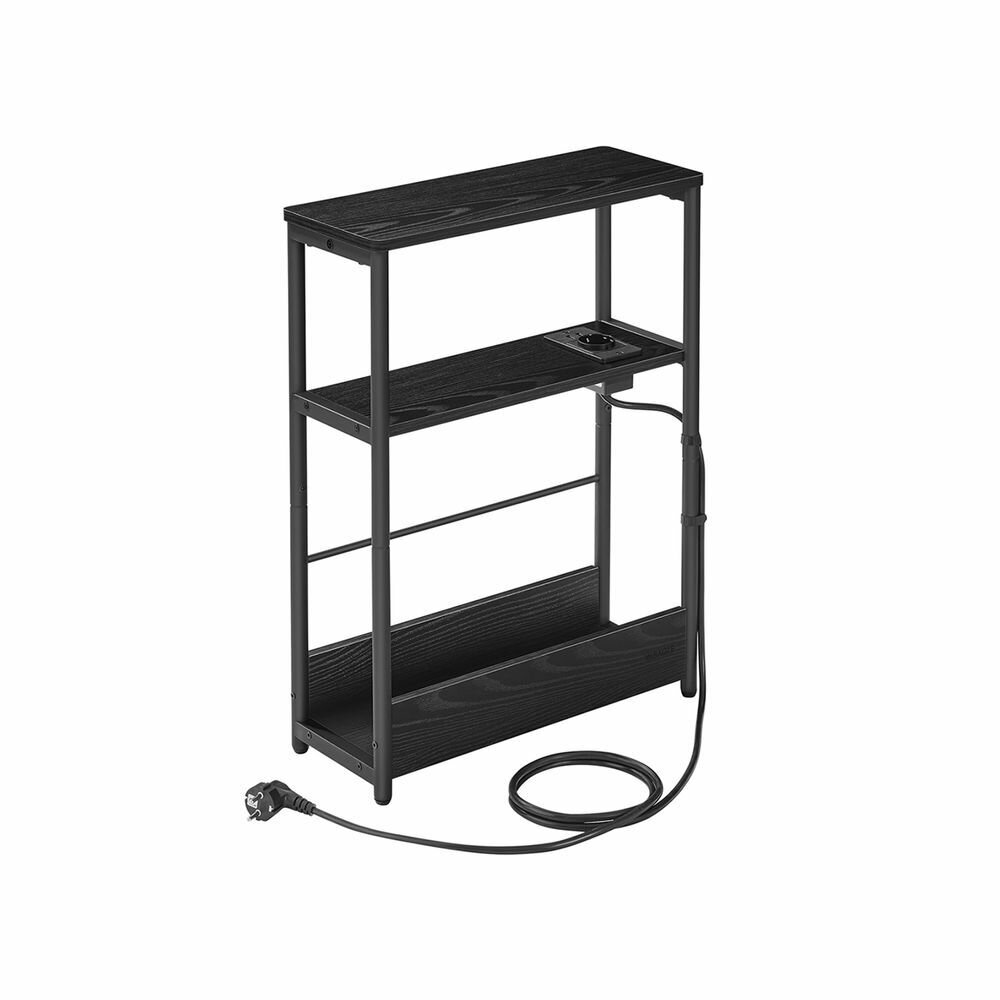 Приставной столик с USB-портом SONGMICS 58 x 45 x 18 см, цвет черный, LET335B02