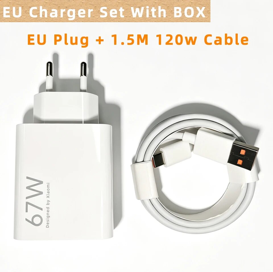 Оригинальное Зарядное Устройство XIAOMI 67W Hyper Turbo Charge С Кабелем Для Быстрой Зарядки, Совместимое С Mi 15T, 13T, 17T