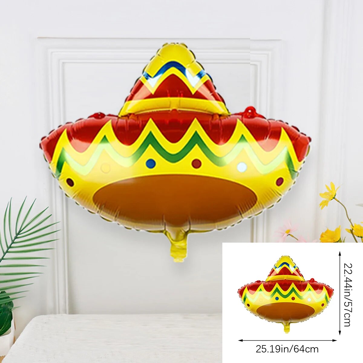 Шарик-сомбреро желтый, 64см