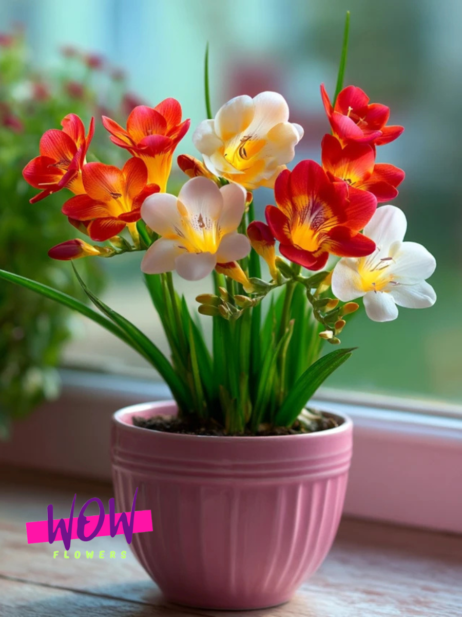 Луковицы цветов, WOW FLOWERS, TWIN Фрезии Дабл Ред 5 шт /Дабл Вайт 5шт (10 шт)