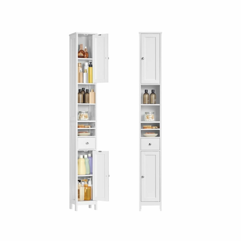 Высокий шкафчик VASAGLE, 19.5 x 21.4 x 180 см, цвет белый, BBC765W01