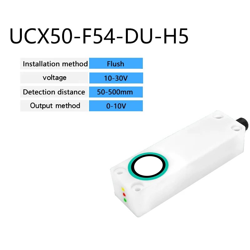 Ультразвуковой датчик UCX50-F54-DU-H5, 50-500mm, 0-10V, Flush
