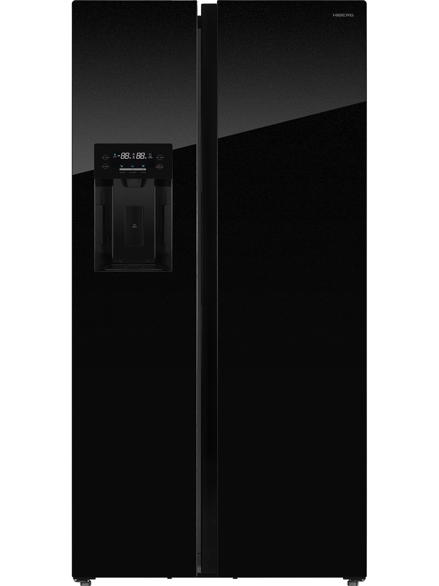 Холодильник HIBERG RFS-650DX NFGB Inverter, черное мерцающее стекло, общий объем 618 л