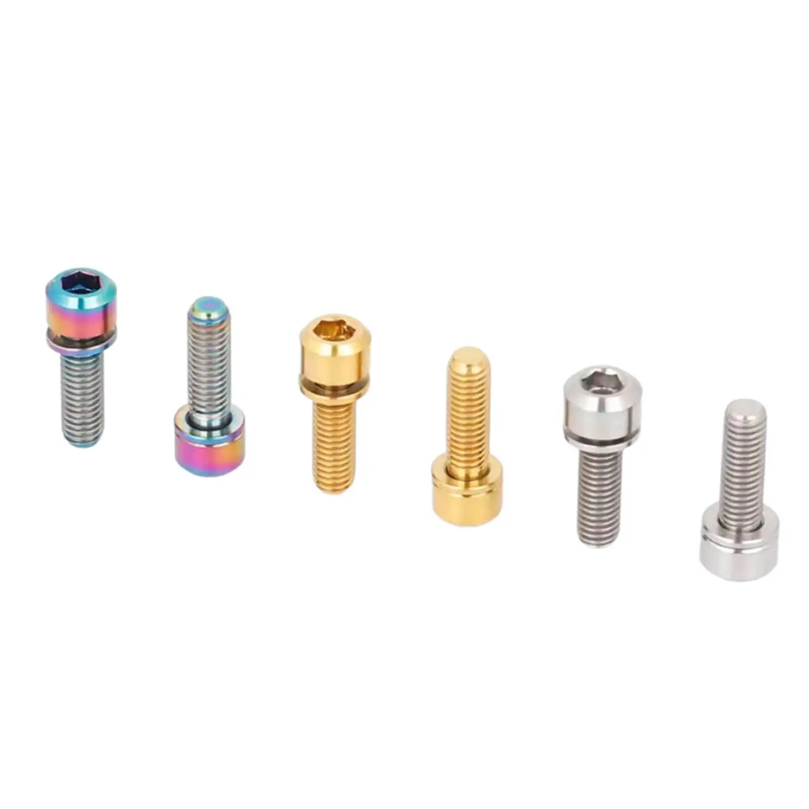 2 титановых болта M7x18/20/25 мм GR5 для велосипедной головки Golden Color, M7x25mm