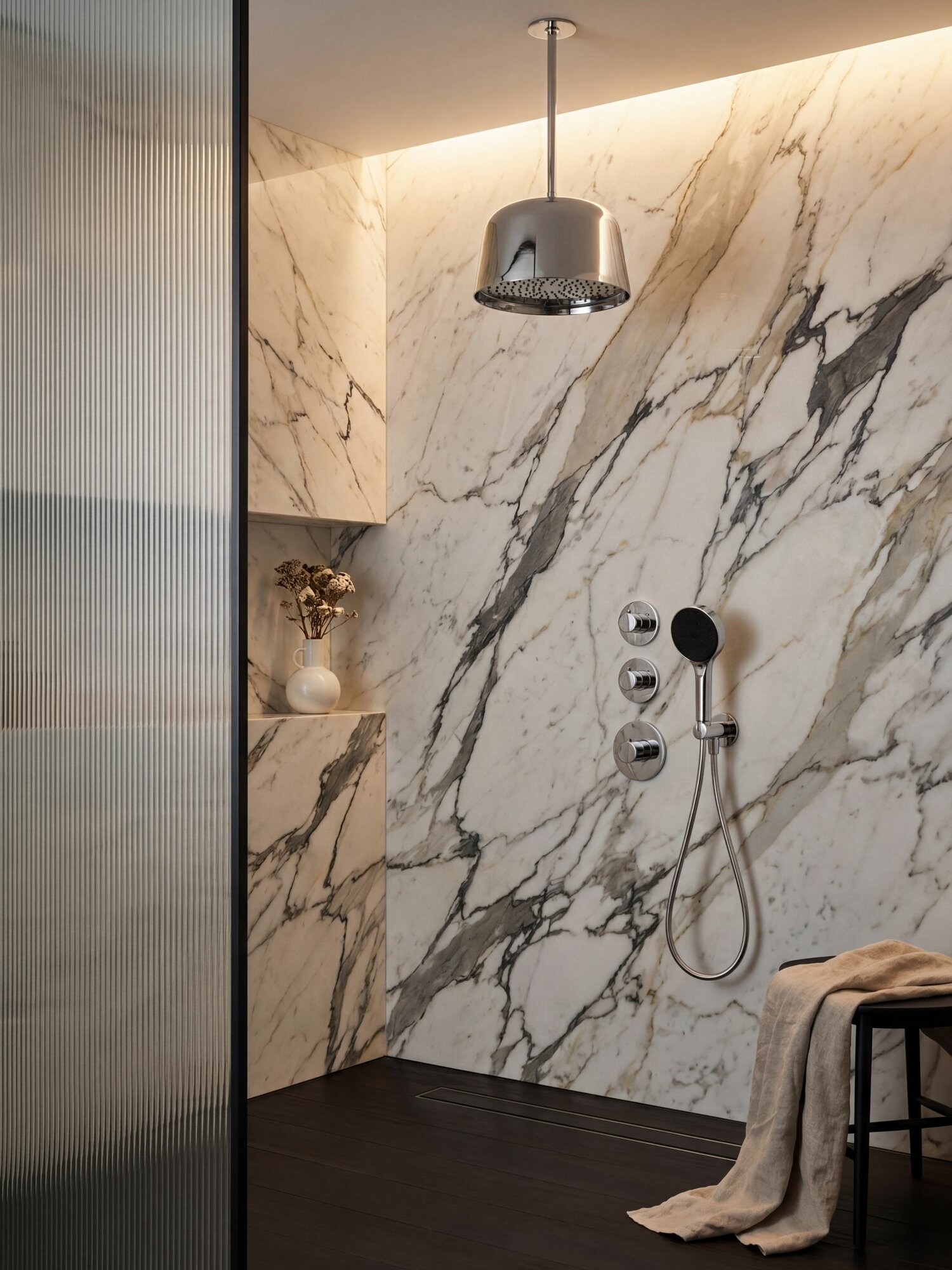 Душевая система с термостатом и тропическим душем, латунь ALTROBAGNO, хром