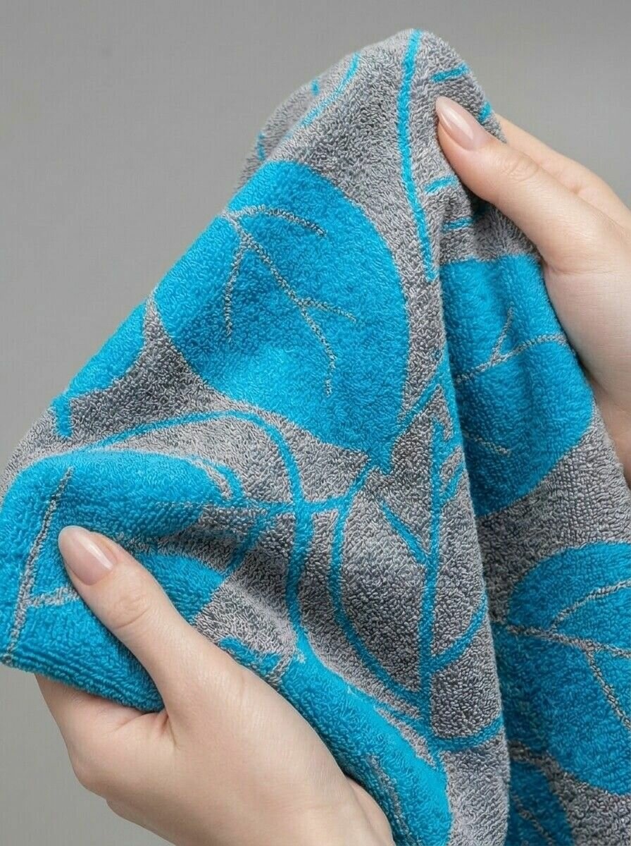 Полотенце махровое, 100 % хлопок, для рук и лица, голубое, 50 × 90 см — фото 1
