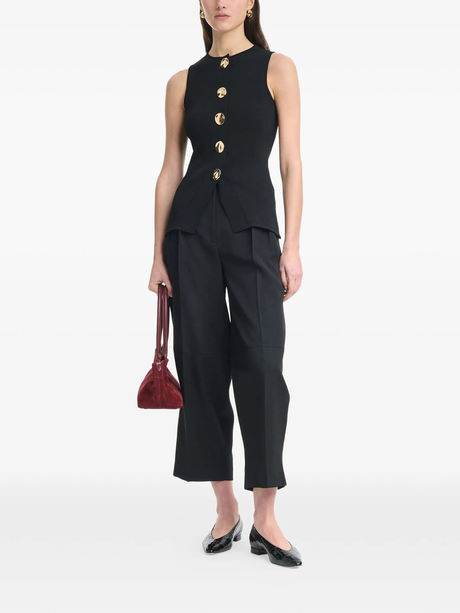 Топ Altuzarra Happer button-up sleeveless top, размер 40 — фото 1