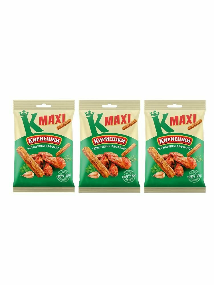 Кириешки Сухарики Maxi со вкусом крылышек Баффало, 60 гр, 3 уп