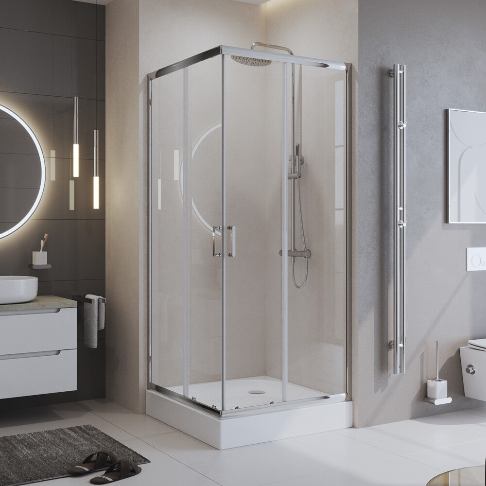 Душевой уголок BelBagno Uno 195 A 2 80 C Cr стекло прозрачное