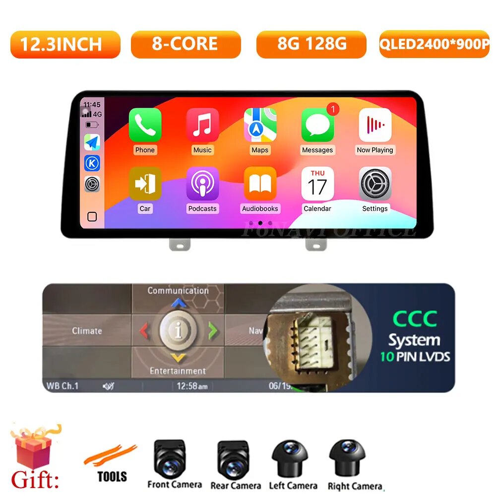 Мультимедиа Android 16 для BMW 7 E65 E66 (2004-2008) CCC 8G 128G 3